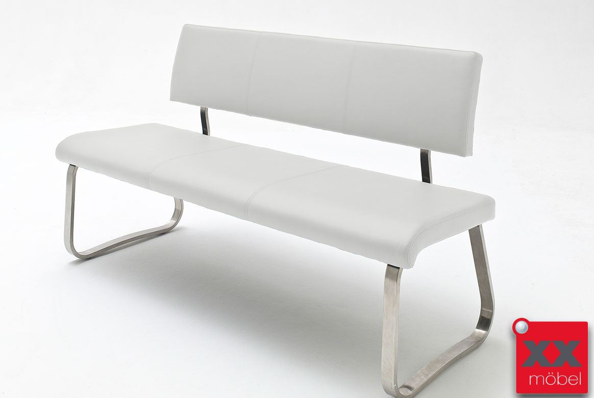 Sitzbank modern | Arco | Echtleder weiss | WX